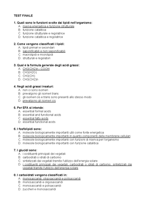 scienze della nutrizione umana - LM61 - UniSanRaffaele - Studocu