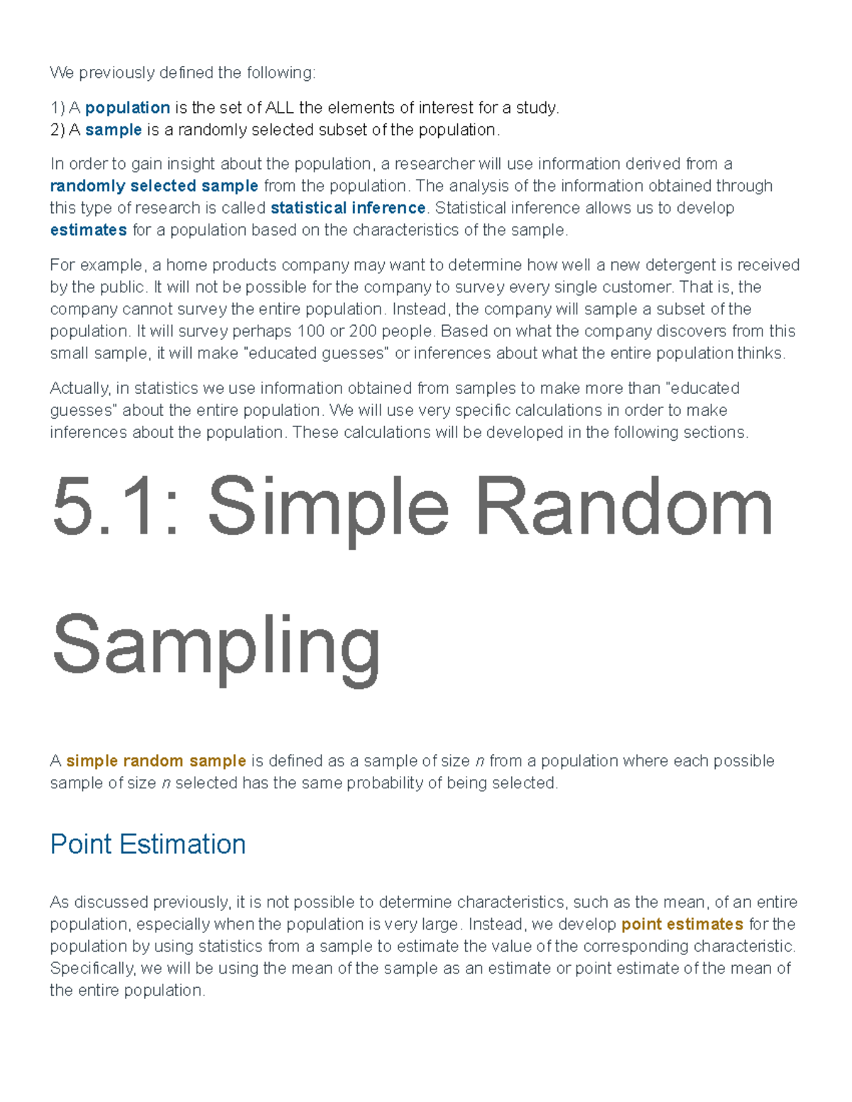 "STAT 101: Simple Random Sampling and Statistical Inference Overview" - Studocu