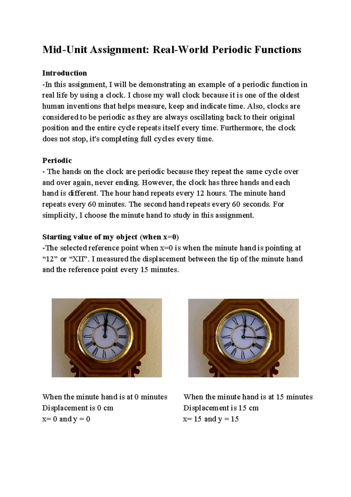 Mid Unit Assignment: Real World Periodic Functions (MATH 101) - Studocu
