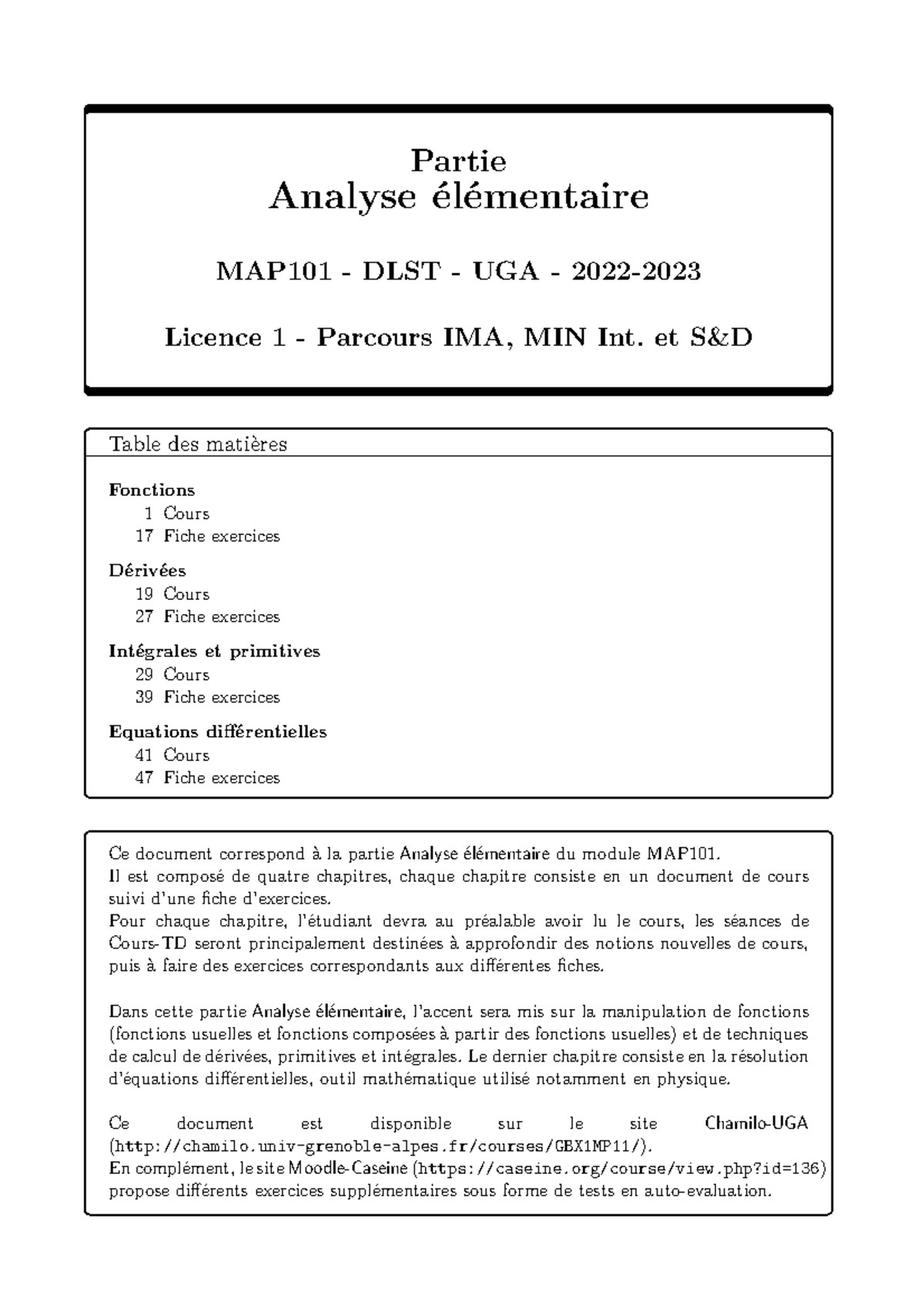 Analyse Élémentaire - Cours et Exercices MAP101 - Licence 1 IMA - Studocu