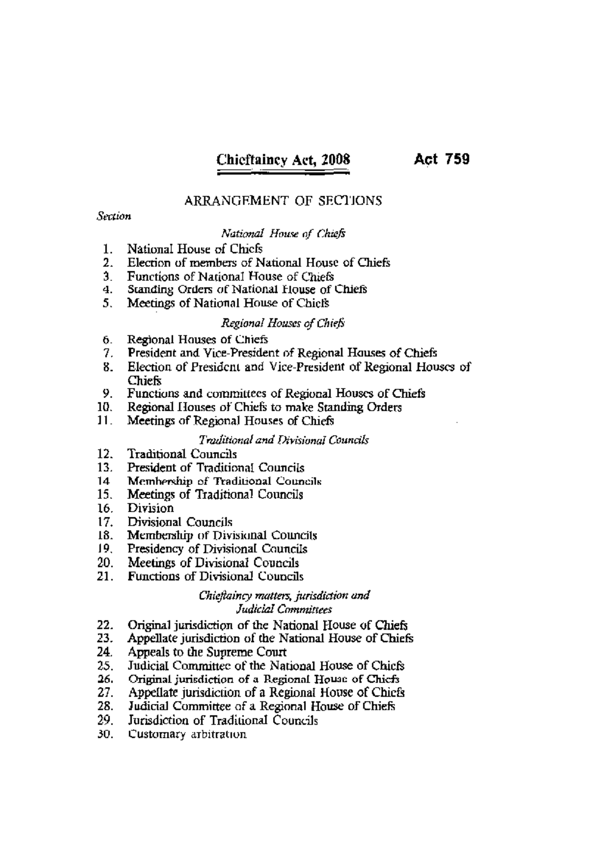 Chieftaincy Act 2008 (Act 759) - Comprehensive Overview and Analysis ...
