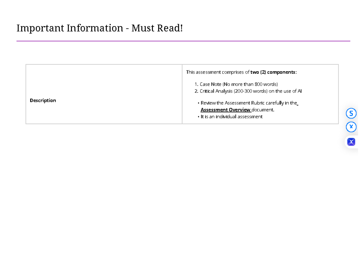 Assessment 3 Instructions: Case Note & Critical Analysis on AI Usage ...
