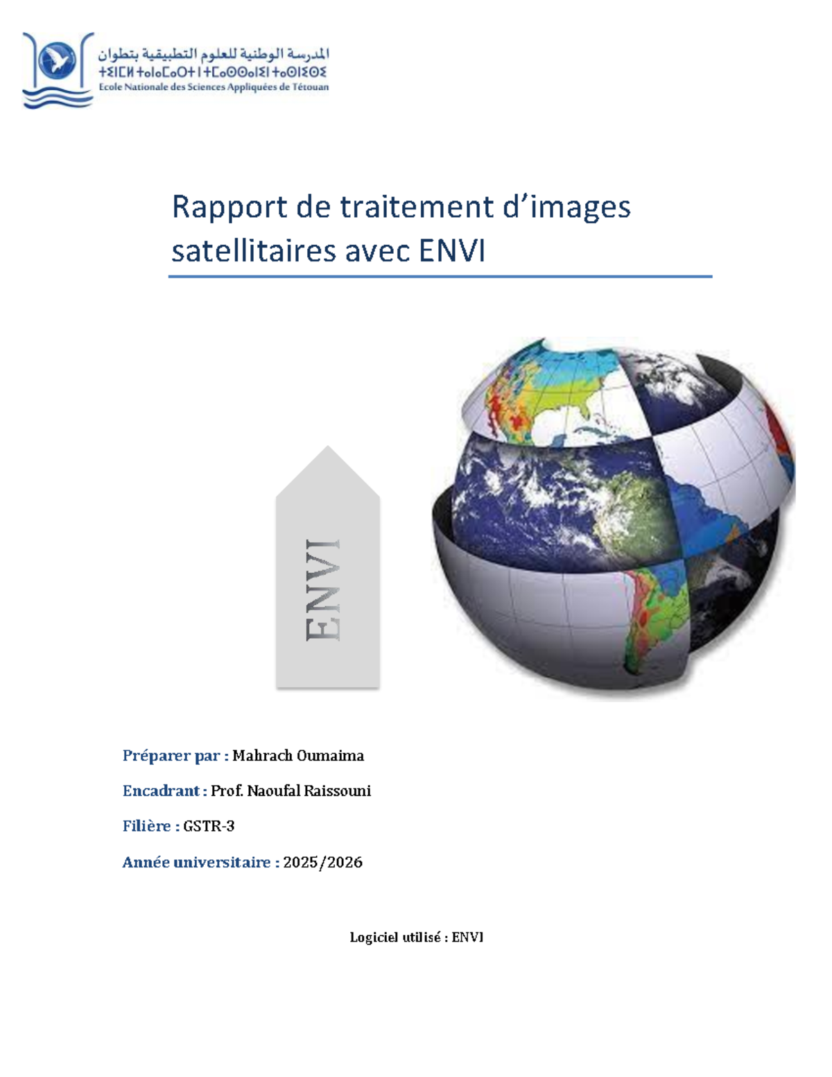 Rapport Complet sur le Traitement Satellitaire avec ENVI - RS Lab - Studocu