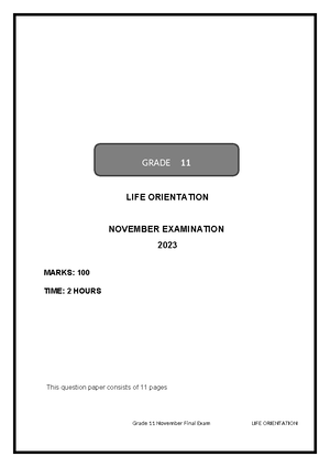 Summary Notes LO Gr 11 - none - Life Orientation Grade 11 Summary notes ...