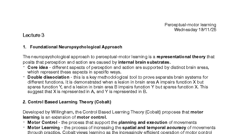 Lecture 3: Foundational Neuropsychological Approach & Cobalt Theory ...