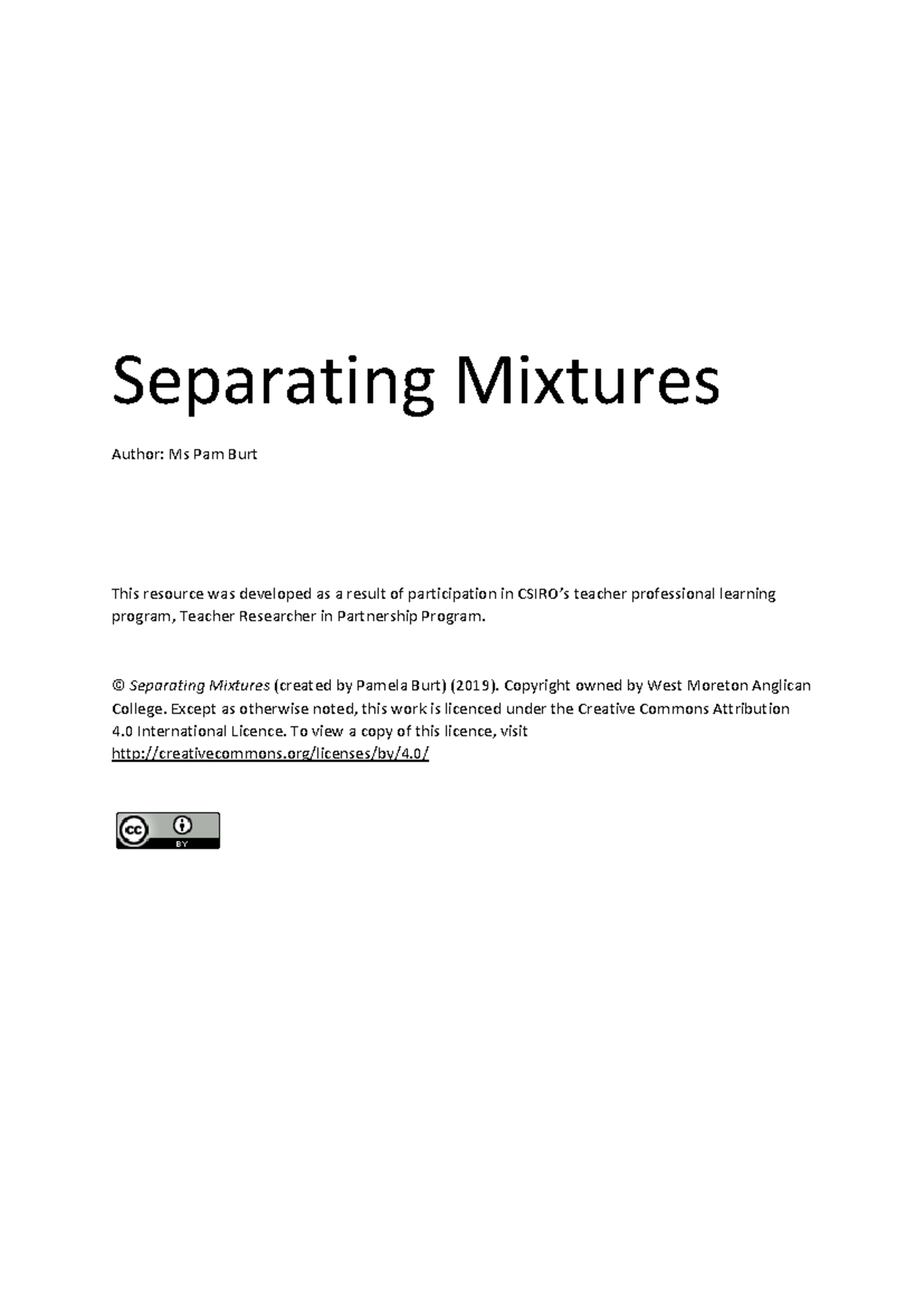 Year 7 Science Unit Plan: Techniques for Separating Mixtures - Studocu