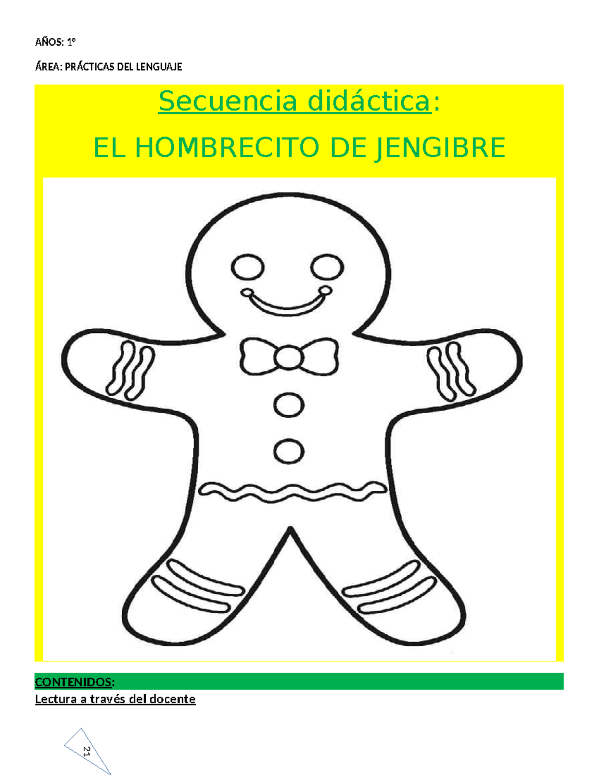 Secuencia Didáctica: El Hombrecito de Jengibre - Prácticas del Lenguaje ...