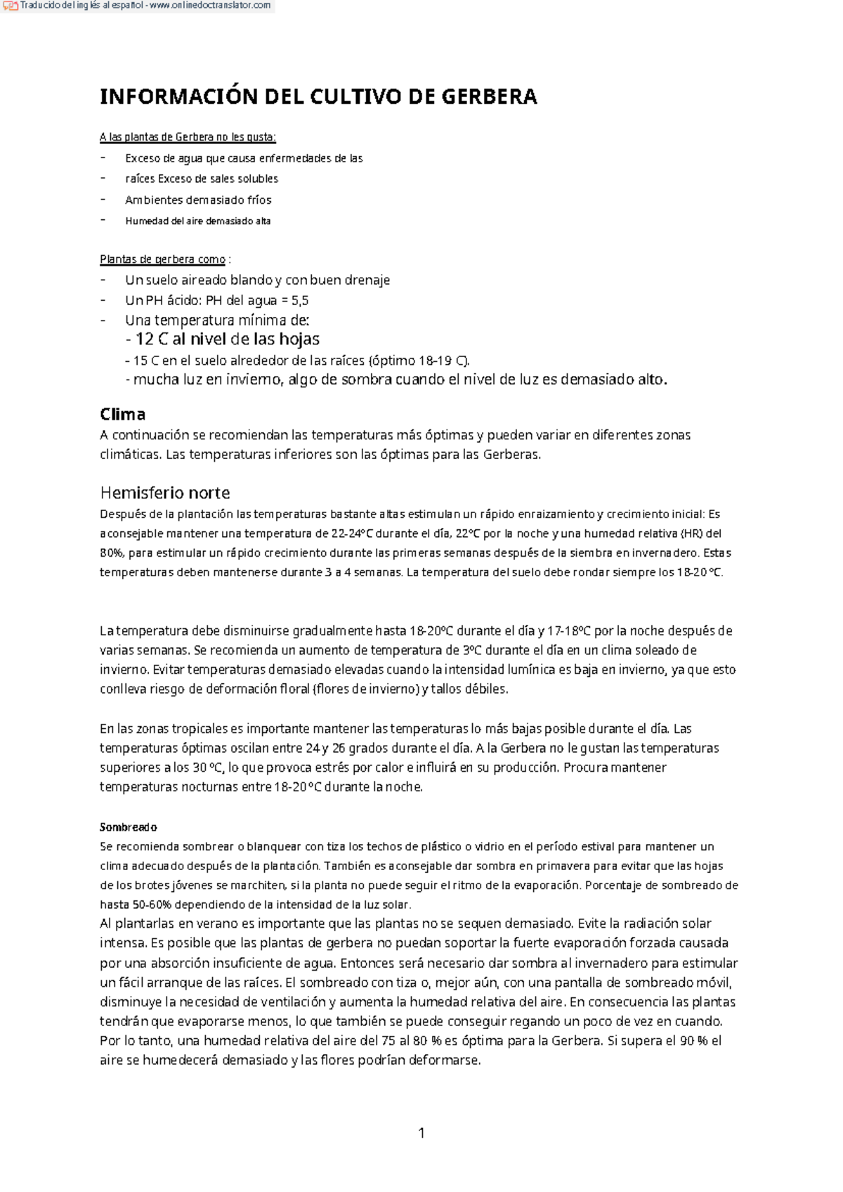 Cultivo de Gerbera: Guía Completa (Manual Traducido) - Studocu