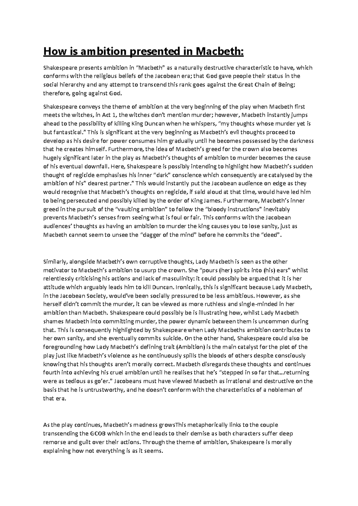 Analyzing Ambition in Shakespeare's Macbeth: A Deep Dive into the ...