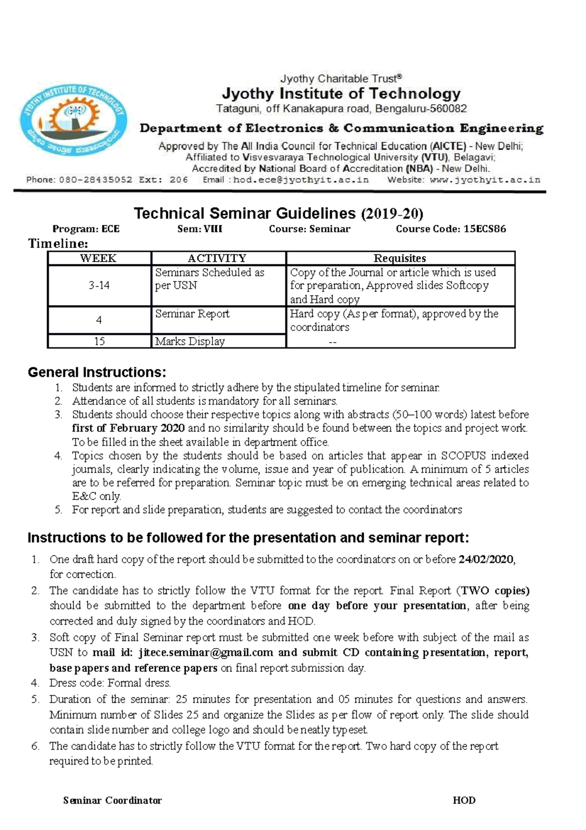 Technical Seminar Guidelines for ECE Sem VIII (Course Code: 15ECS ...