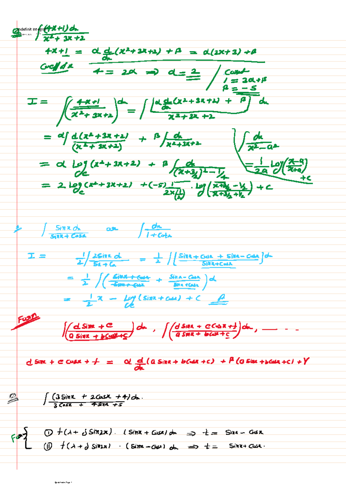 Indefinit Integral 1 - Maths - Maths Class 12 - Indefinit Integral 24 ...