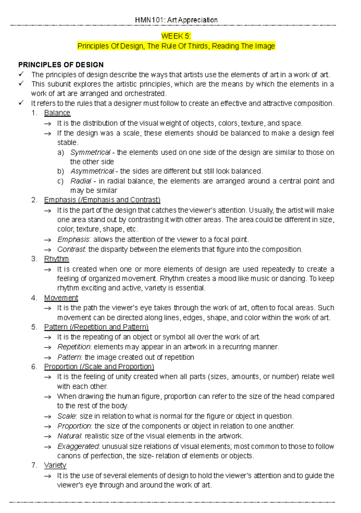HMN101 Week 5: Principles of Design & The Rule of Thirds Explained ...