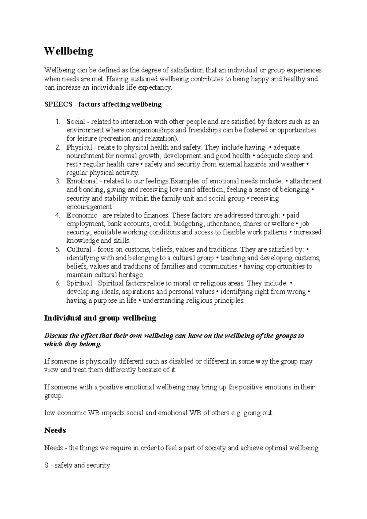 Wellbeing & Factors in CAFS Year 11: Key Insights & Analysis - Studocu