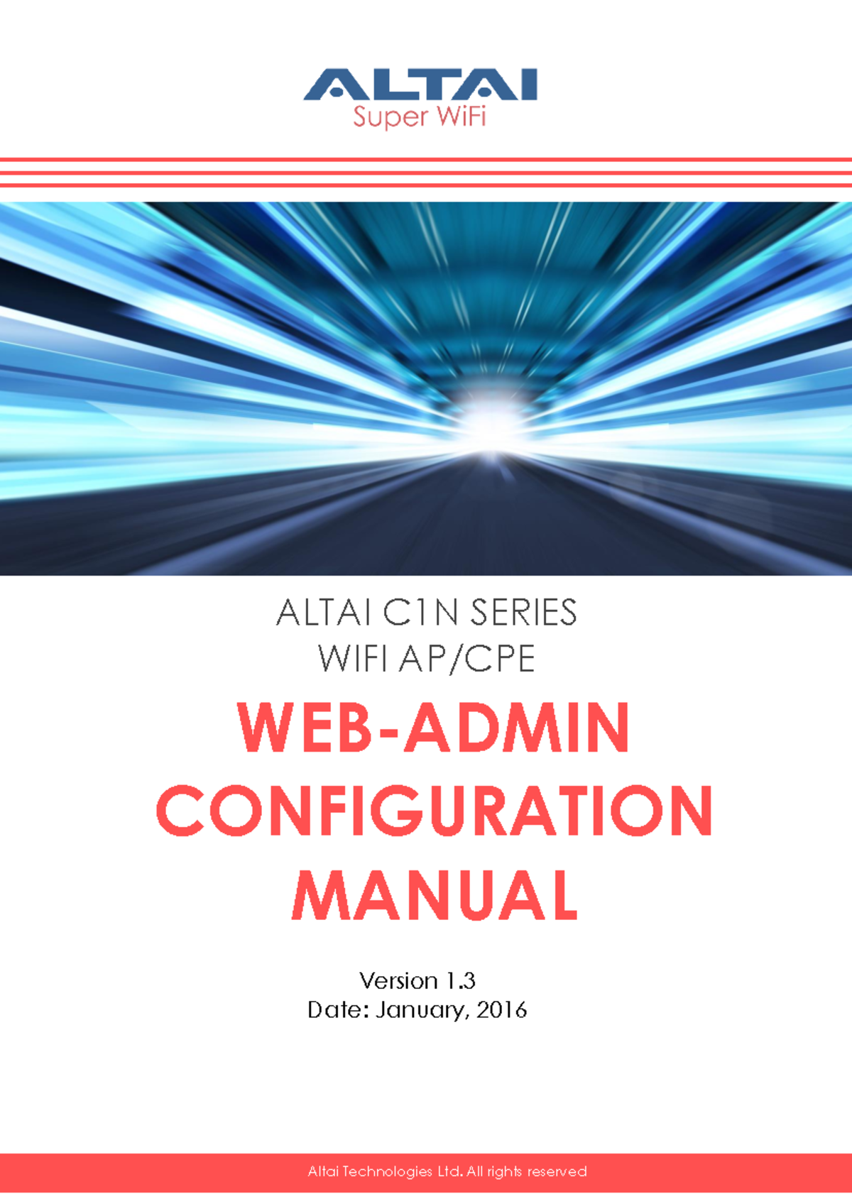 Altai C1N Series Configuration Manual - ALTAI C1N SERIES WIFI AP/CPE ...