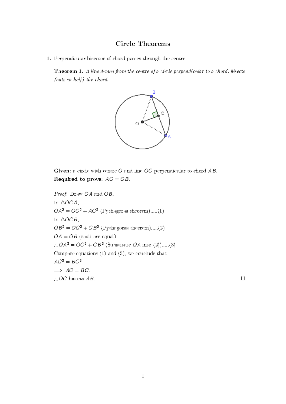 Circle Geometry 2 - Practice Work on Circle Theorems - Studocu