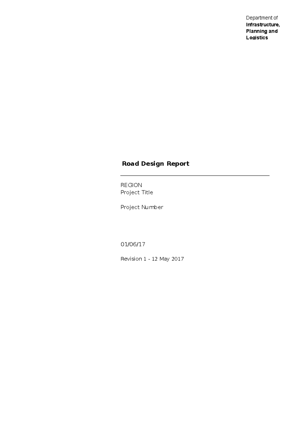 Road Design Report - REGION Project No. Revision 1 (May 2017) - Studocu