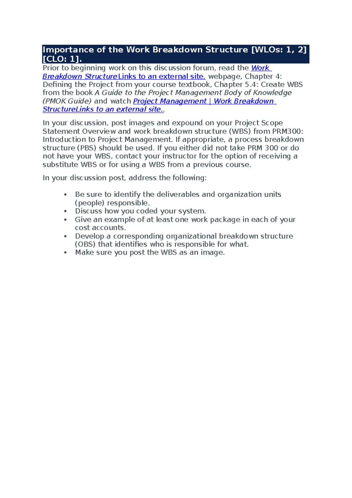 PRM337: Importance of Work Breakdown Structure in Project Management ...