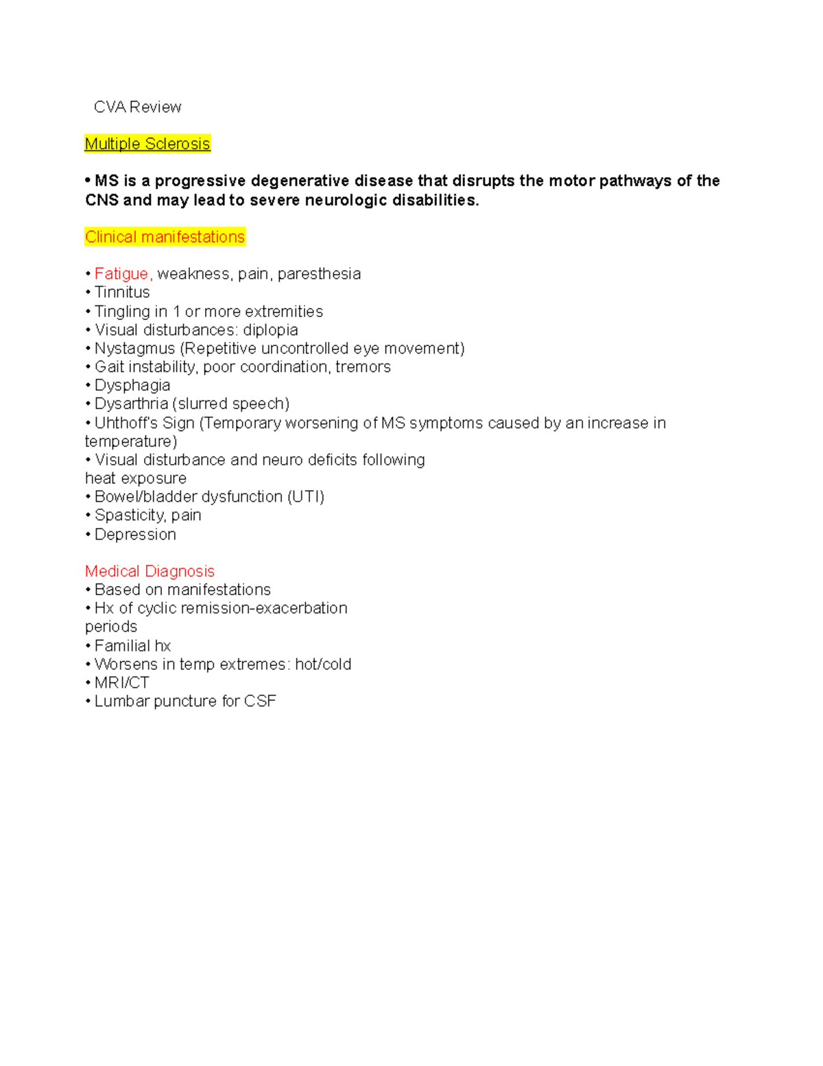 Neuro 2 & CVA Test Review: MS, Parkinson’s, Bell’s Palsy & Myasthenia ...