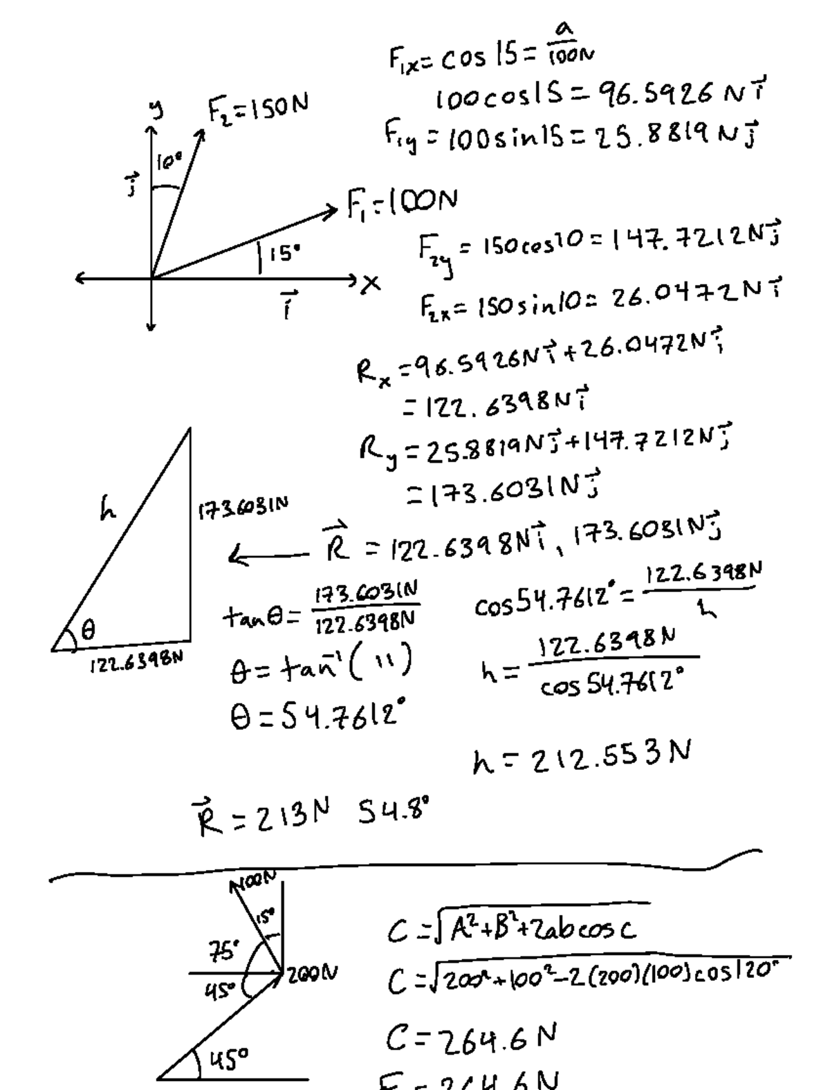 Physics 1005: Homework on Forces and Motion Calculations - Studocu