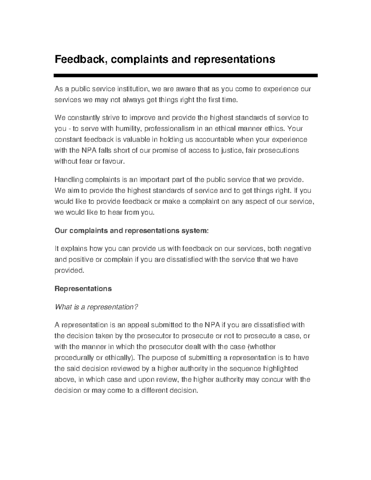 Updated Reps and Complaints Procedure - NPA Guidelines April 2021 - Studocu