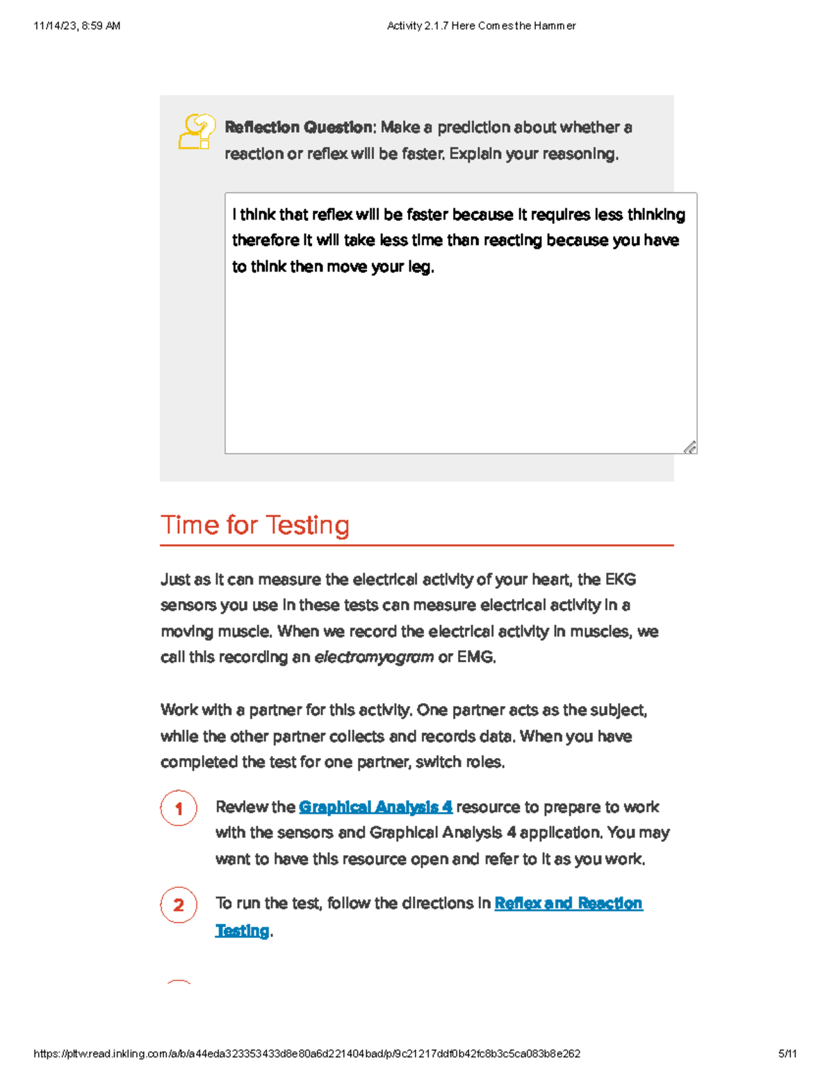 2.1.7 hbs - hbs - 11/14/23, 8:59 AM Activity 2.1 Here Comes the Hammer ...