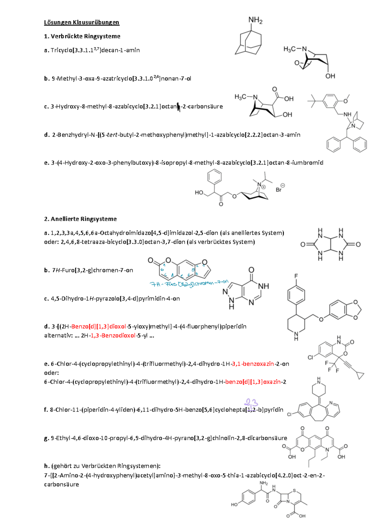 Klausurübungen für Nomenklatur der organischen Chemie - Studocu