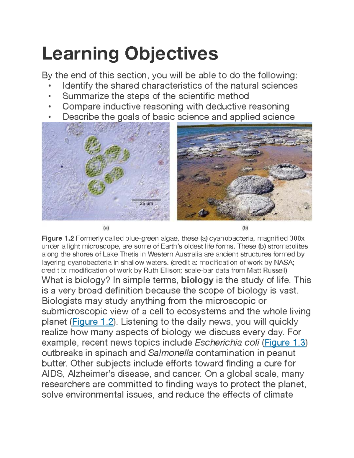 Biology 171: Learning Objectives for Basic & Applied Science Concepts ...