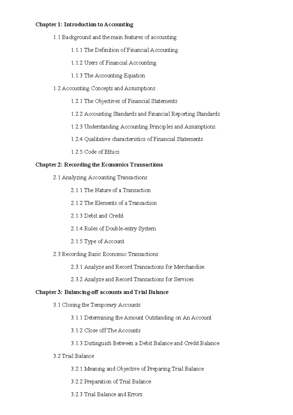 ACC101: Chapter 1 - Introduction to Financial Accounting Concepts - Studocu