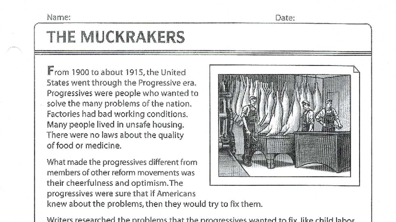 U.S. HISTORY SHORTS 2: The Muckrakers Quiz and Worksheet - Studocu