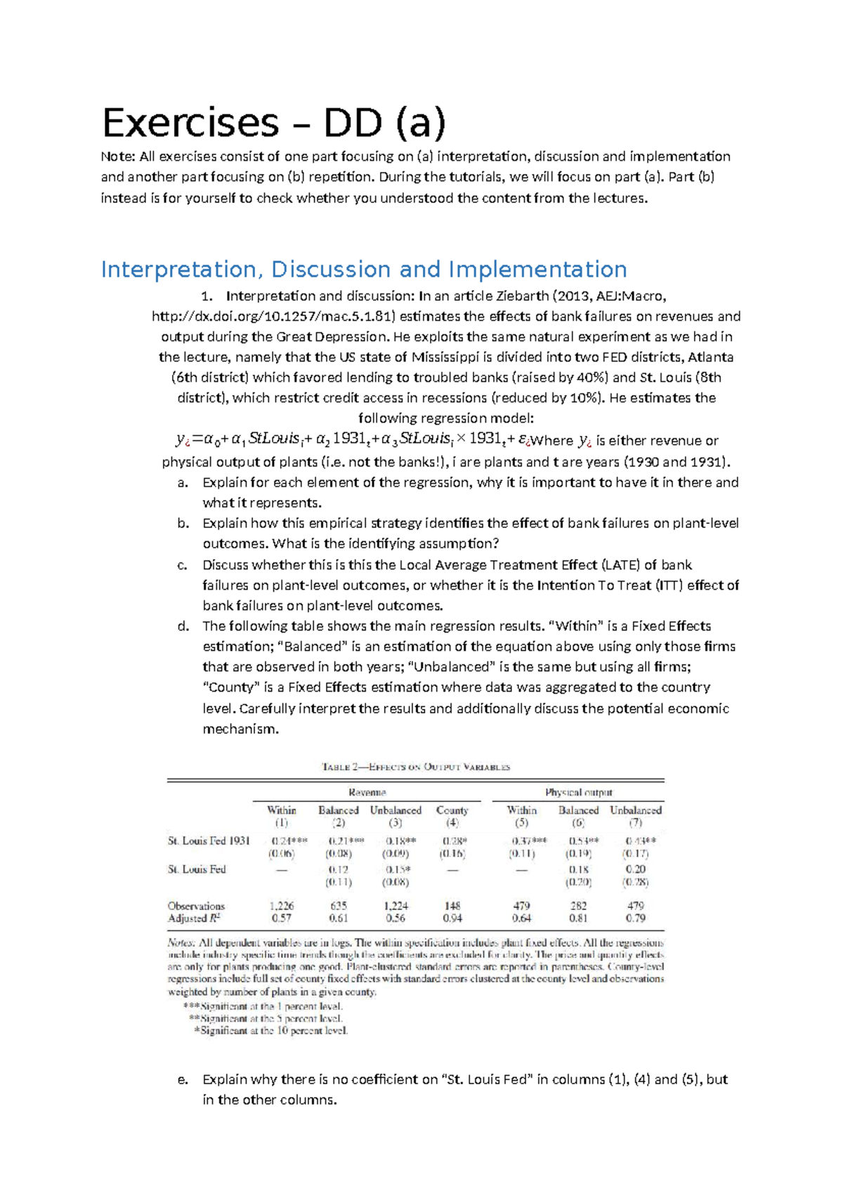 Exercises 5 DD: Interpretation, Discussion & Implementation Guide ...