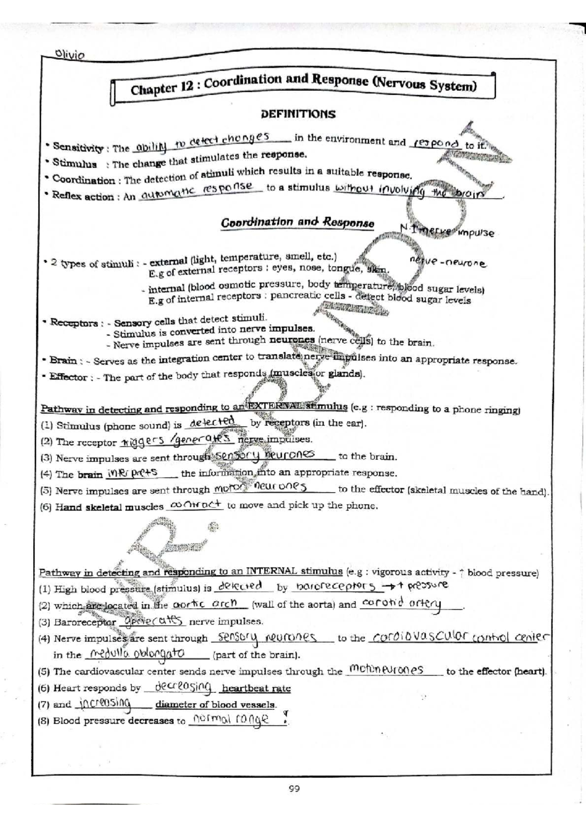 Chapter 12: Coordination and Response in the Nervous System (Biology ...