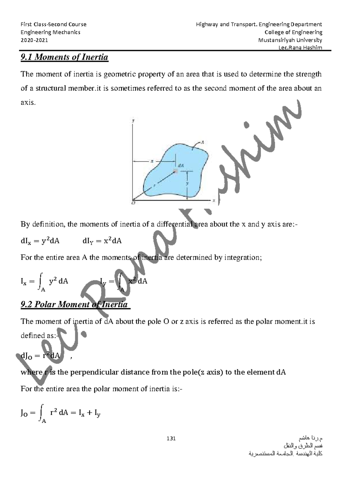First Course Engineering Mechanics: Moments of Inertia and Applications ...