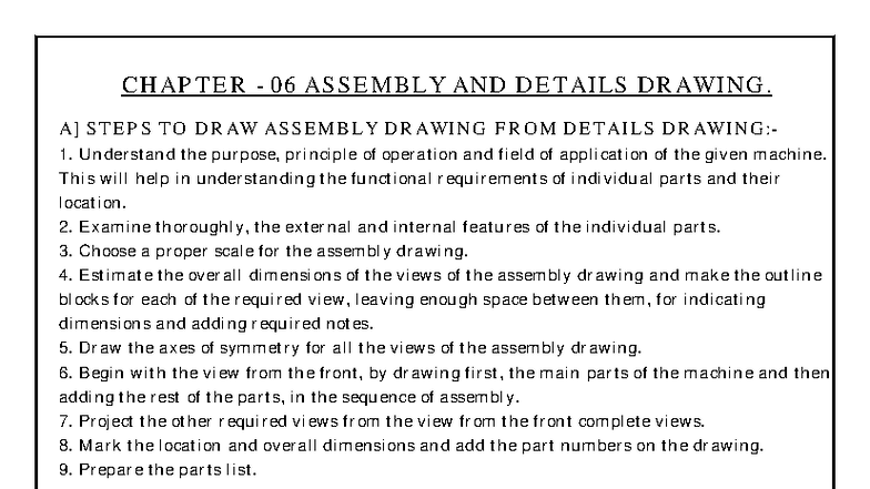 CHAPTER 06: ASSEMBLY & DETAIL DRAWING GUIDELINES - Studocu