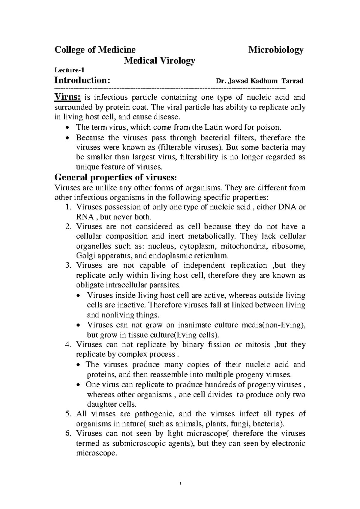 Medical Virology Introduction: Key Concepts and Virus Classification ...