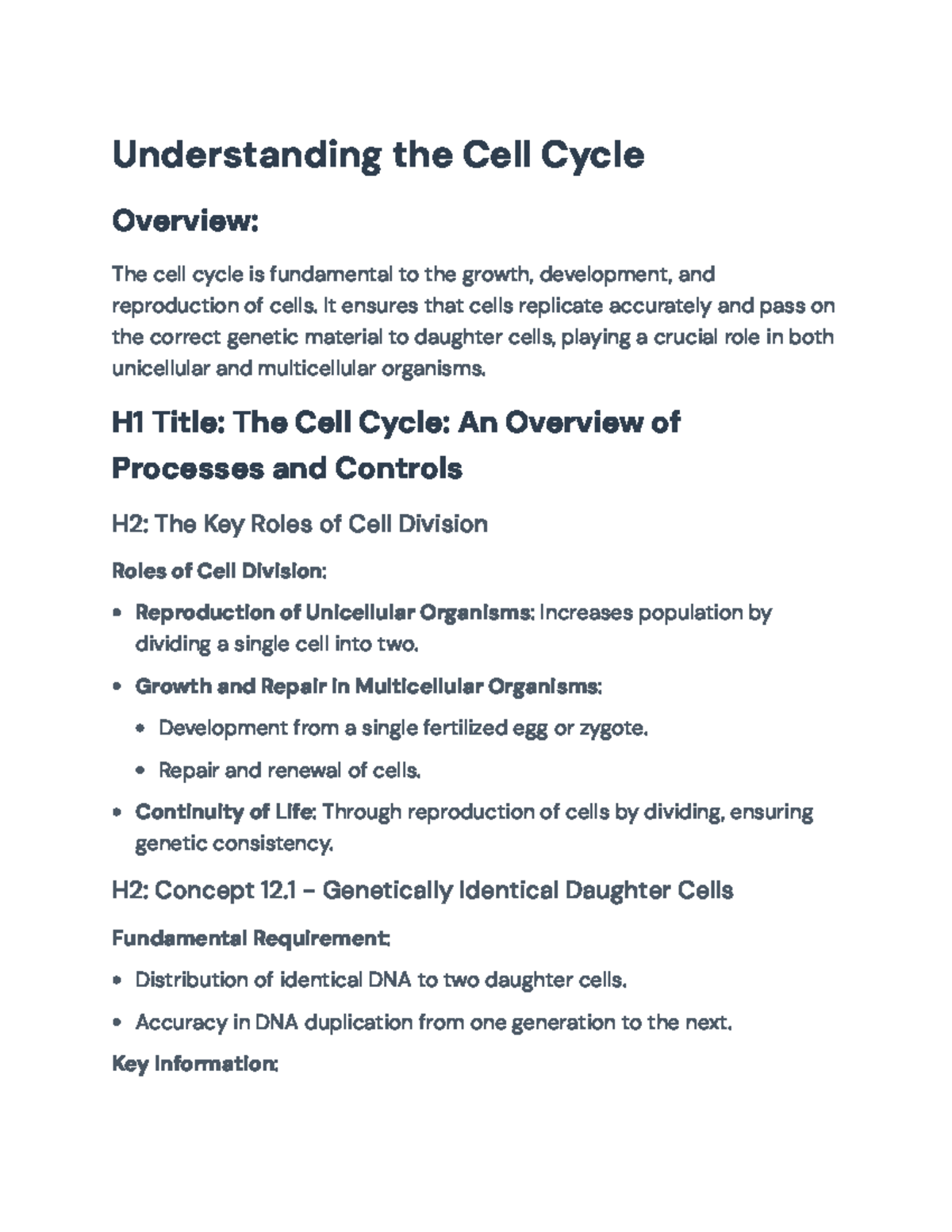 Understanding the Cell Cycle: Processes, Phases, and Regulation - Understanding the Cell Cycle ...