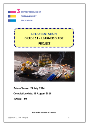 Summary Notes LO Gr 11 - none - Life Orientation Grade 11 Summary notes ...
