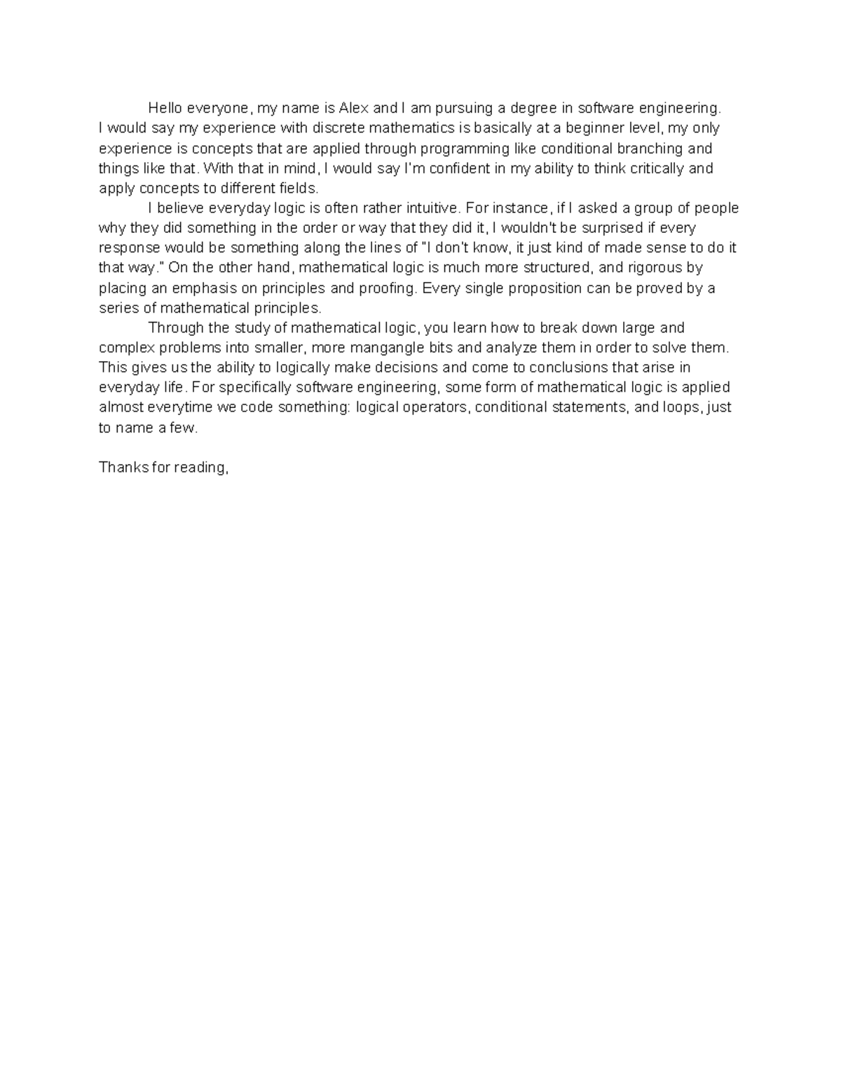 MAT-230 MOD1 Discrete Math Discussion and Logic Applied - Studocu