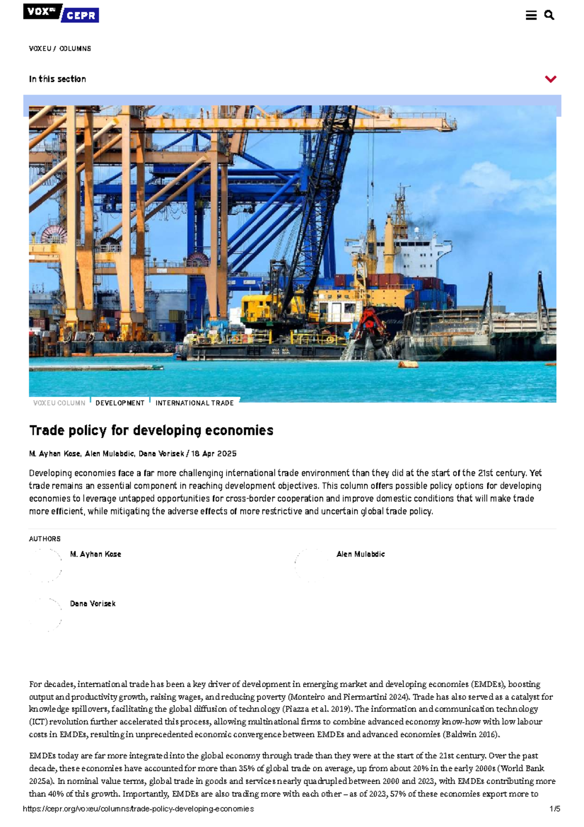 Trade Policy Strategies for Developing Economies: Challenges ...