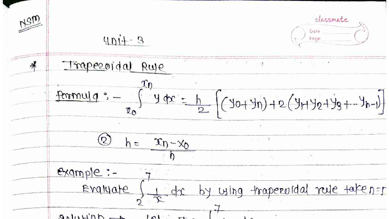 NSM 3 - Trapezoidal Rule Practice and Examples - Studocu