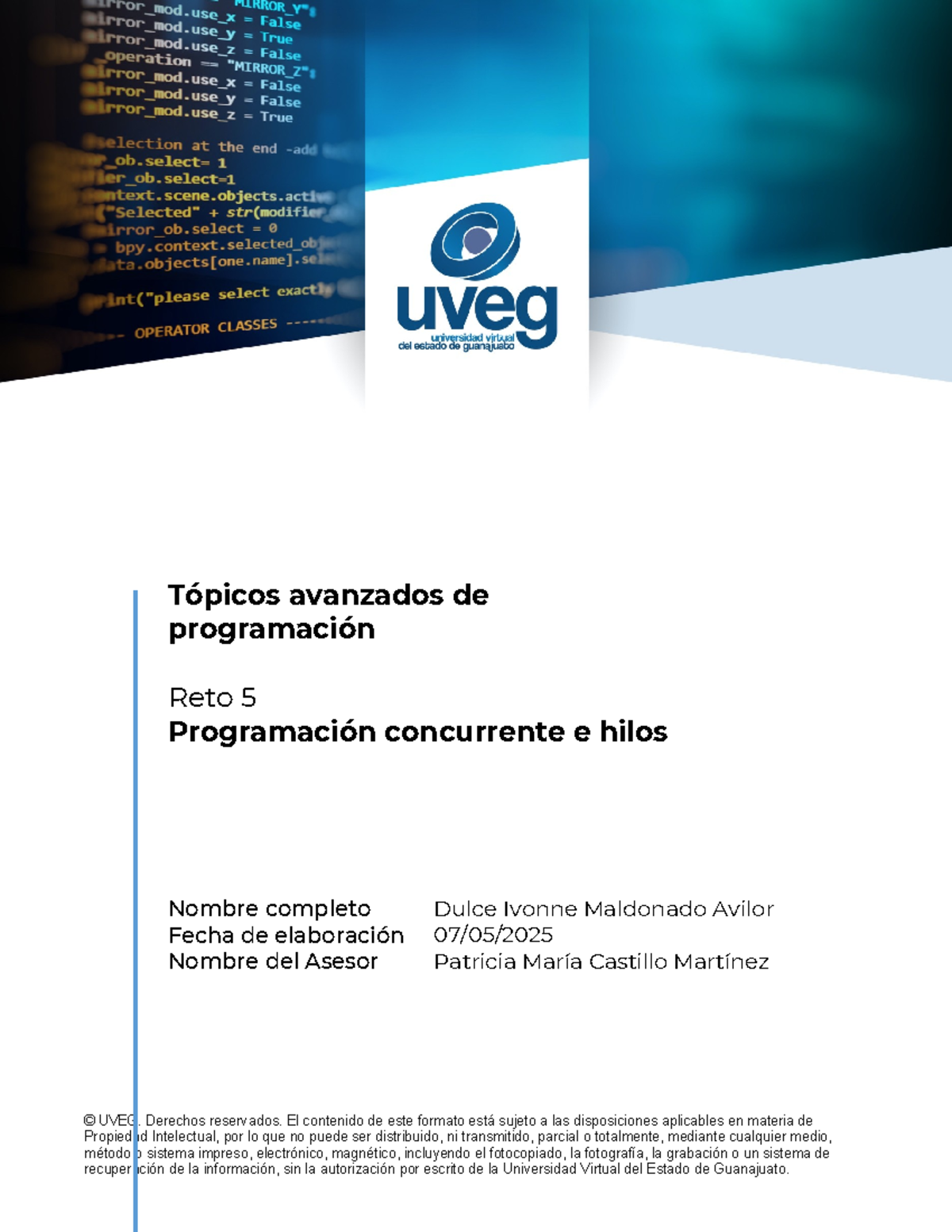 RETO 5: Programación Concurrente y Hilos en Java - UVEG - Studocu