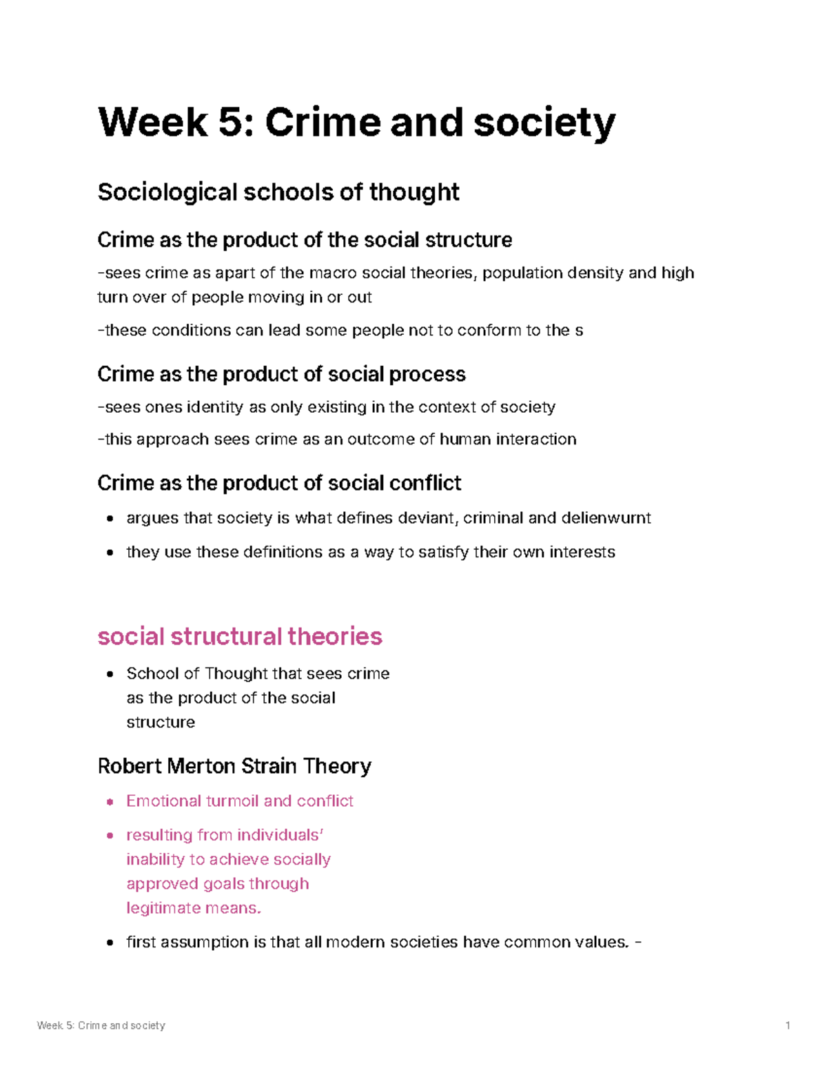 Week 5: Crime and Society - Sociological Theories and Perspectives ...
