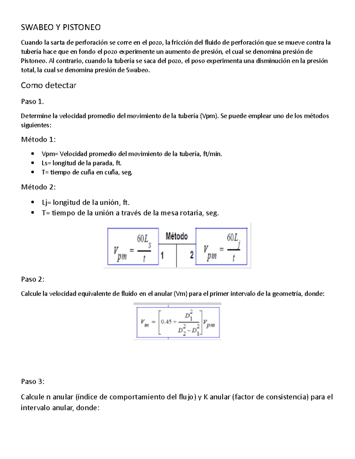 Swabeo Y Pistoneo - apuntes sobre lo que sucede en un viaje de pozo ...