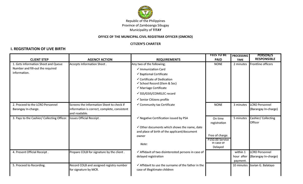 MCR - Registration Procedures for Live Birth, Death, and Corrections ...