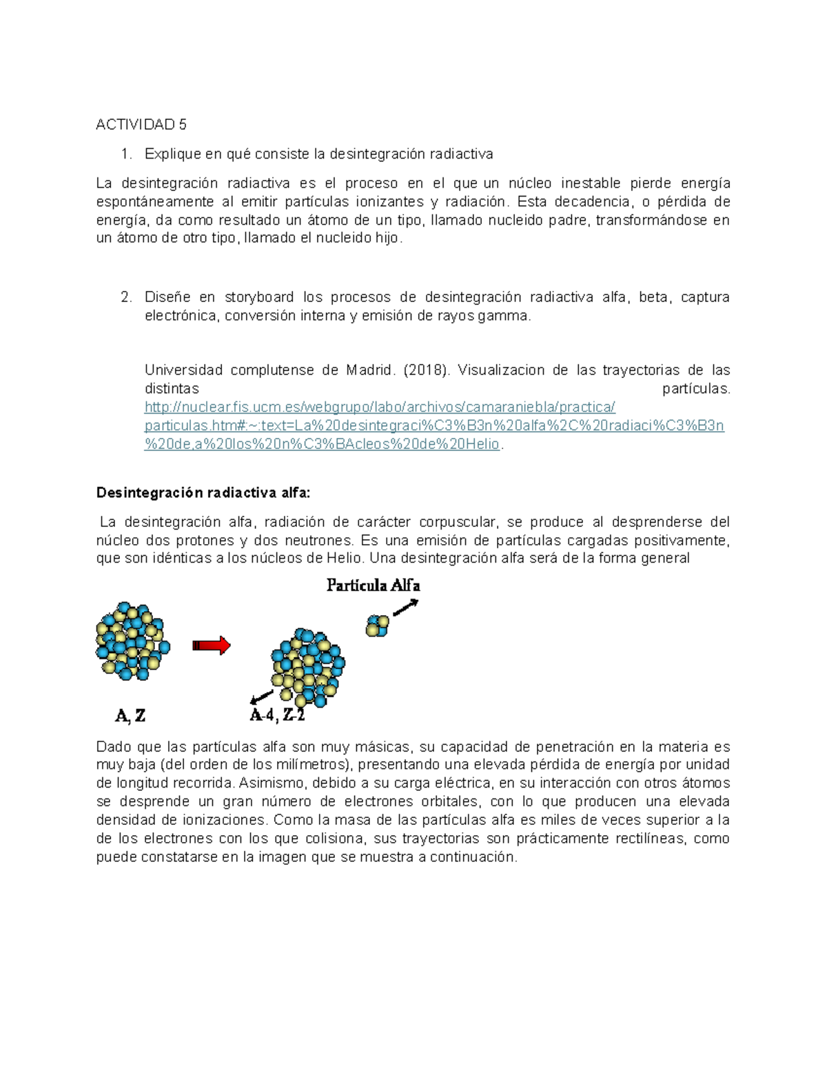 Actividad 5: Desintegración Radiactiva y Tipos de Radiación - Studocu