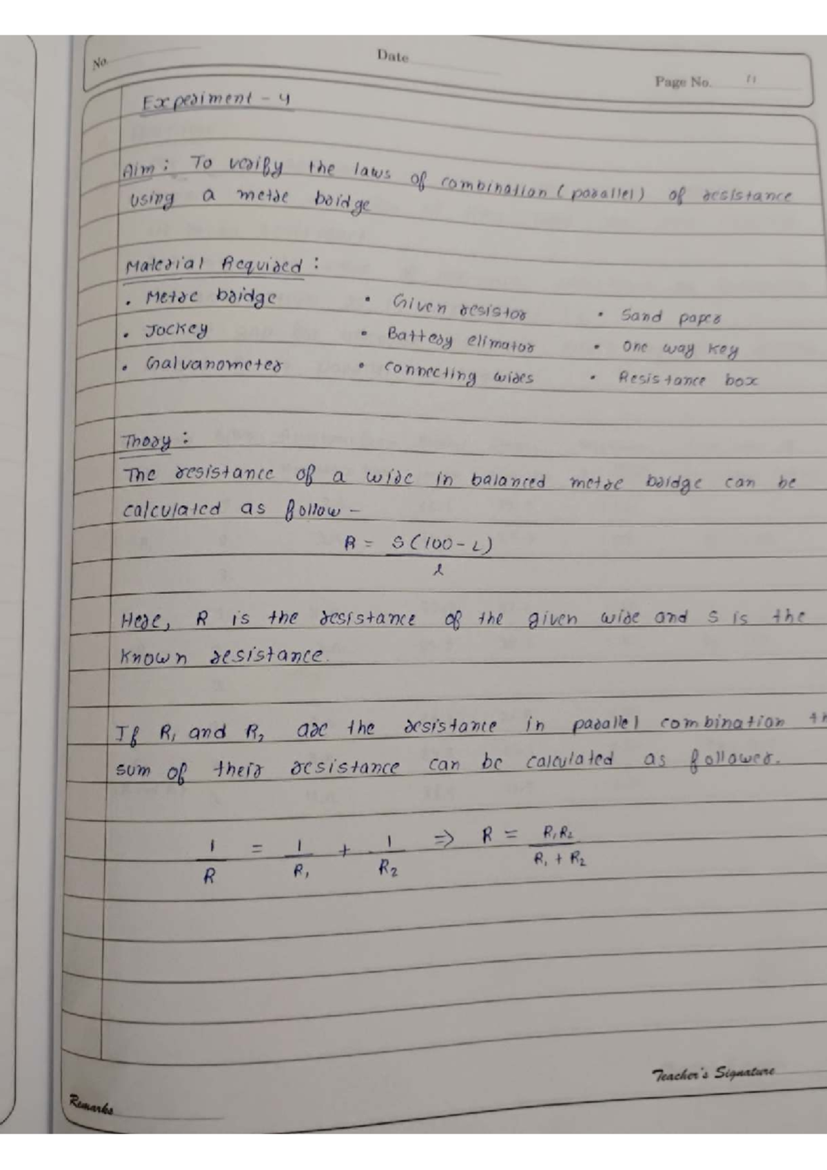 Physics Lab: Verification of Parallel Resistance Laws (PHYS 101) - Studocu