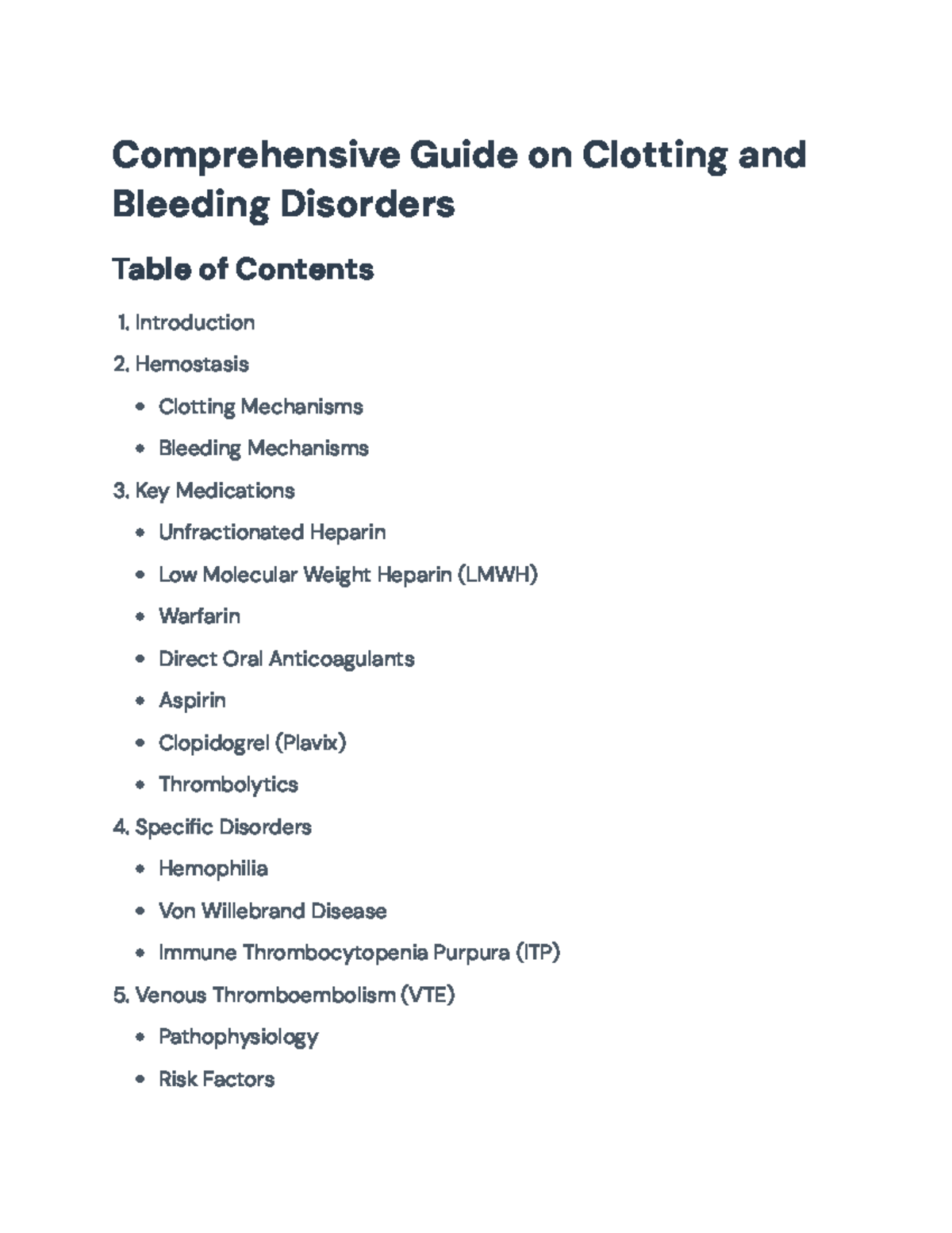 Comprehensive Guide to Clotting and Bleeding Disorders in Medicine ...