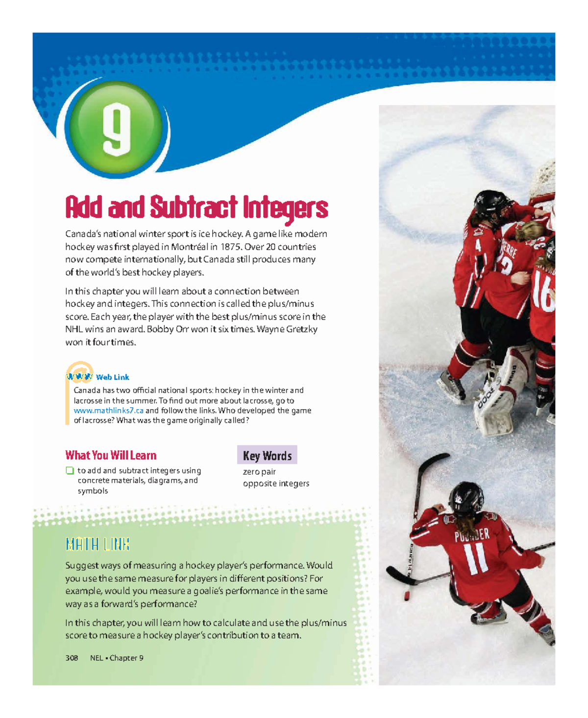 Ch09 MATH 517 Lecture Notes: Adding & Subtracting Integers in Hockey ...