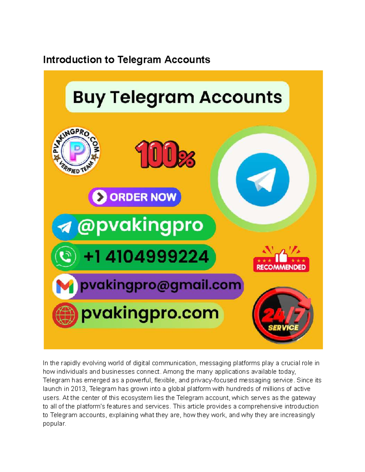 Introduction to Telegram Accounts: A Comprehensive Guide - Studocu