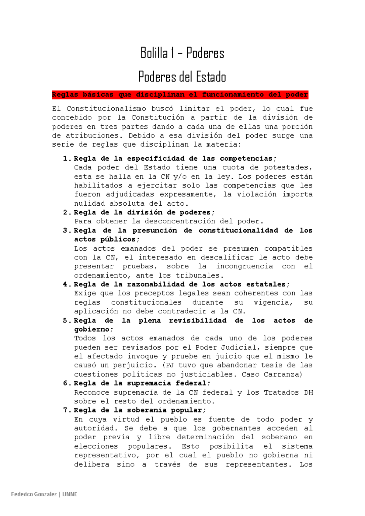 Unidad 1 - resumen del libro del dr. mario midon - Bolilla 1 – Poderes Poderes del Estado Reglas ...