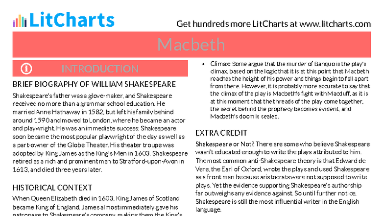 Macbeth - A Comprehensive Study Guide (INTR) - Studocu